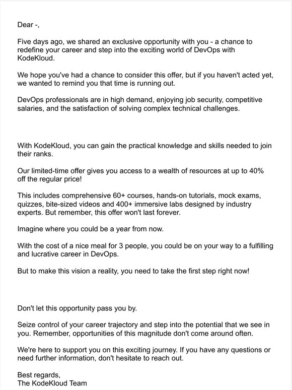 KodeKloud: Limited Time Offer: Your DevOps career upgrade starts here! | Milled