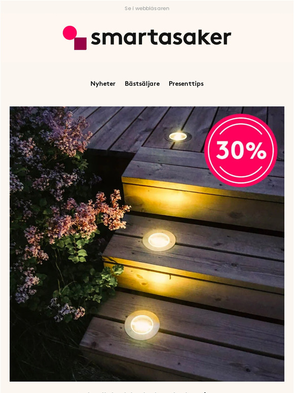 SmartaSaker: 30% på solcellsladdad altanbelysning | Milled