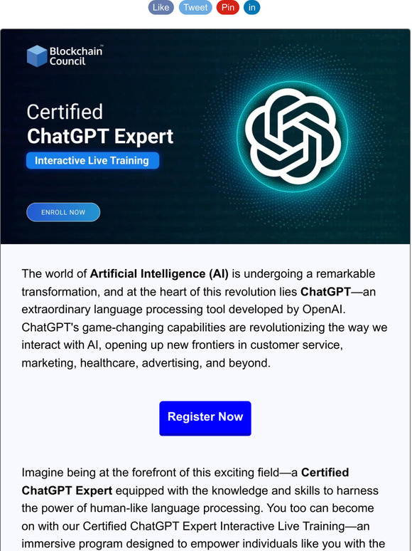 Blockchain Council: 📈 Boost your ChatGPT capabilities: Enroll in our ...
