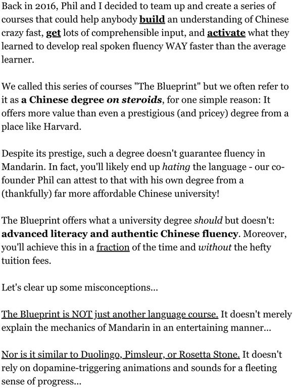 Mandarin Blueprint: [2 of 13] a Chinese degree ON STEROIDS 💪 | Milled