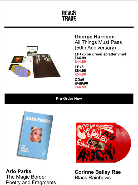 Rough Trade: Daily Dose: George Harrison, Arlo Parks, Corinne Bailey ...
