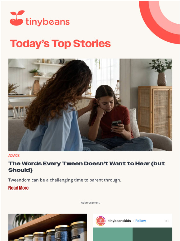 Tinybeans: The Words Every Tween Doesn't Want to Hear (but Should) | Milled