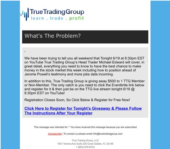 True Trading Group, LLC.: — What's The Problem? | Milled