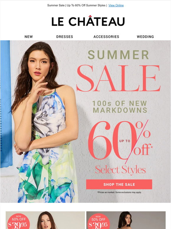 Le Chateau Stores Inc.: Summer Sale | Up To 60% Off Summer Styles | Milled