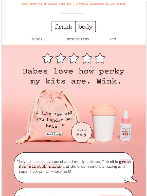 Frank Body: Want perky kits? 😏 | Milled