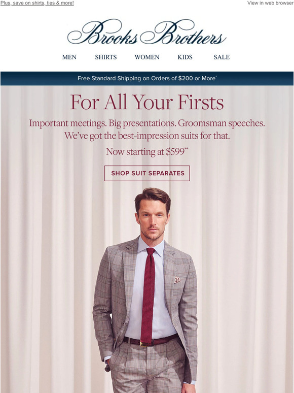 Brooks Brothers: Suits starting at $599 | Milled