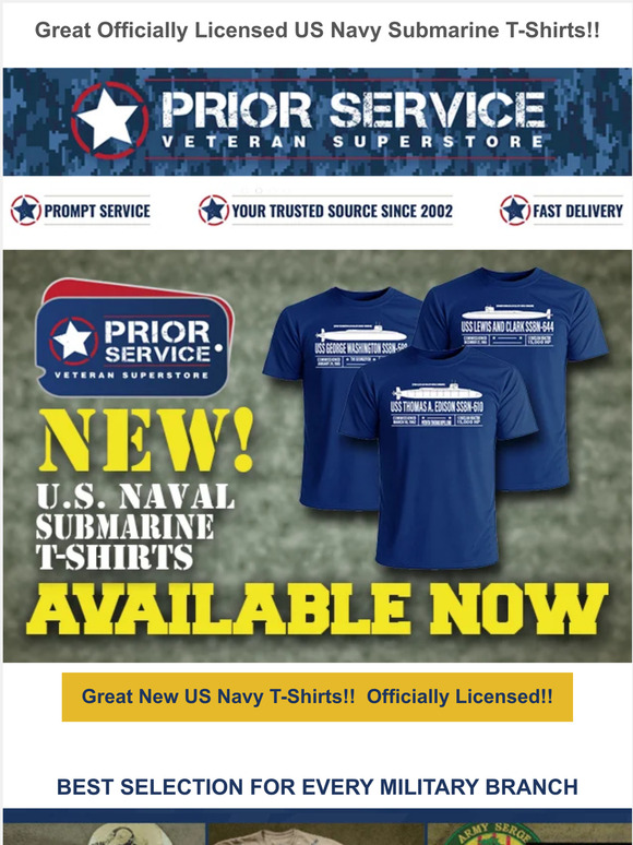 PriorService: Great Officially Licensed US Navy Submarine T-Shirts ...