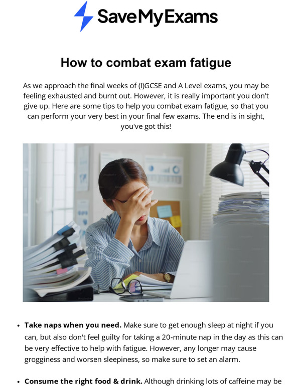 Save My Exams: How to combat exam fatigue | Milled