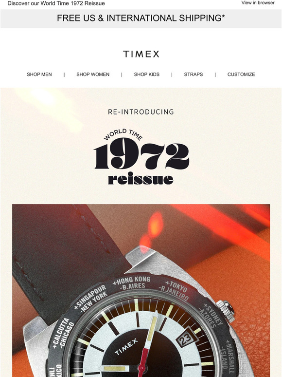 Timex: Re-Introducing: World Time 1972 Reissue | Milled
