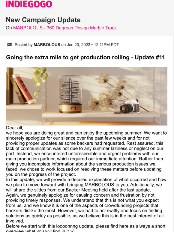 Indiegogo: 📢 Update #11 from MARBOLOUS - 360 Degrees Design Marble ...