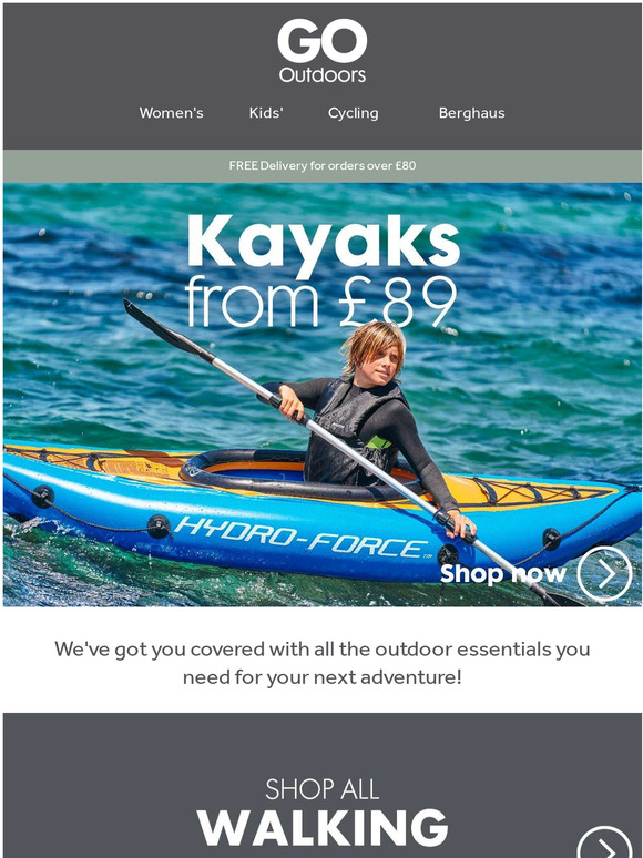 Go Outdoors: Kayaks from £89 | Milled