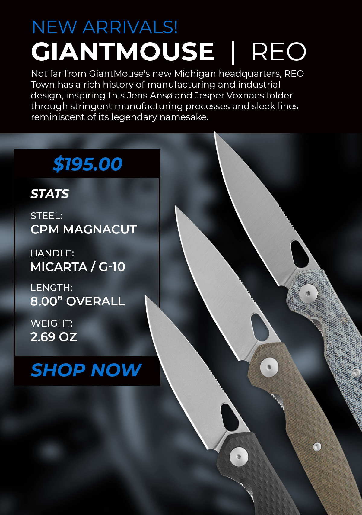 Blade HQ: GiantMouse Reo - American Inspired, Italian Made! | Milled