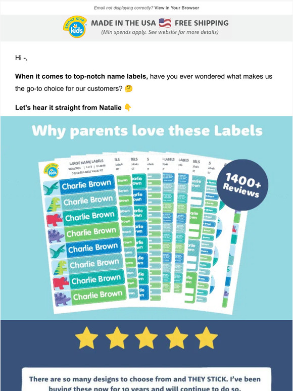 Bright Star Kids: Top-Notch Name Labels for School 🎖️ | Milled