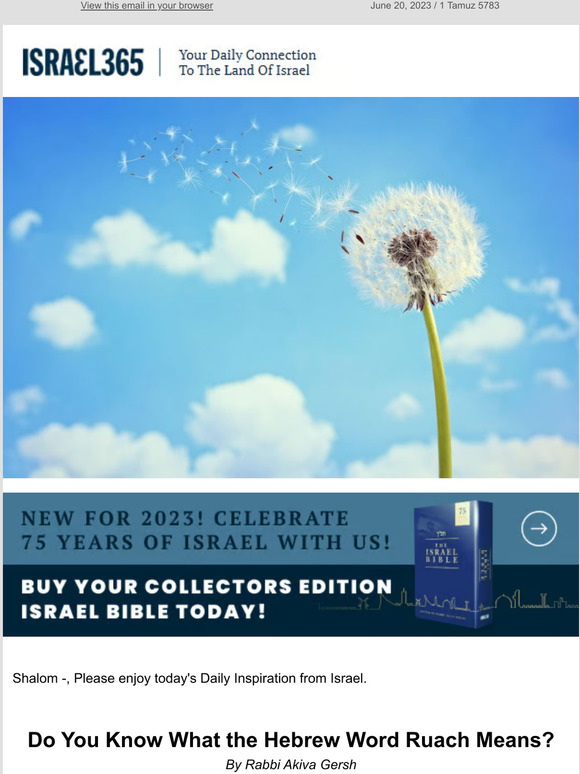 Israel365: Do You Know What the Hebrew Word Ruach Means? | Milled