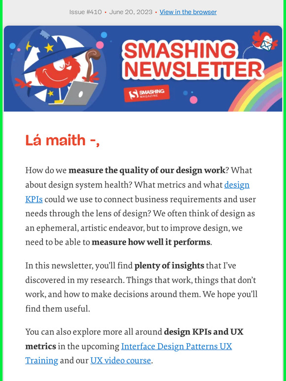 Smashing Magazine: #410: Design KPIs | Milled