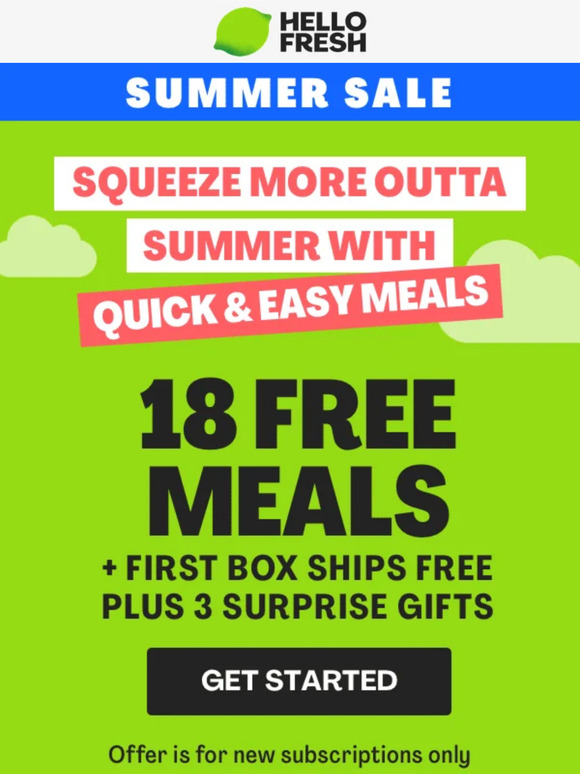 HelloFresh: Inside: Summer solutions + 18 FREE MEALS | Milled