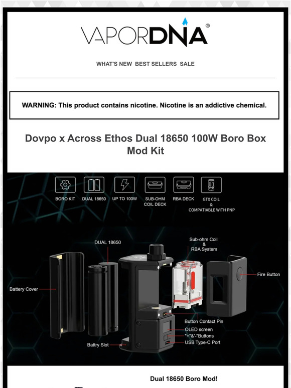 Vapor DNA: Next gen Boro Box Mod is here: The Dovpo X Across Ethos Dual ...
