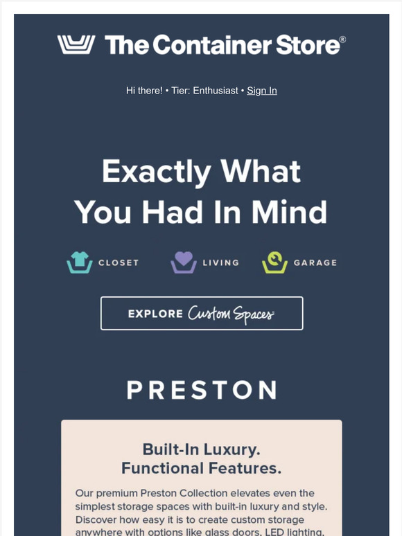 The Container Store: Preston & Avera: The Luxury Custom Space ...