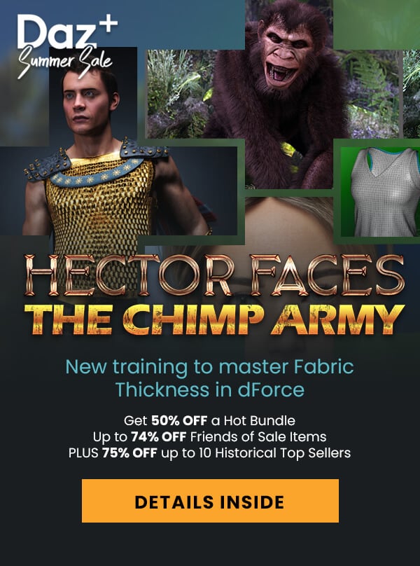 DAZ 3D: Hector faces the Chimp Army | Milled