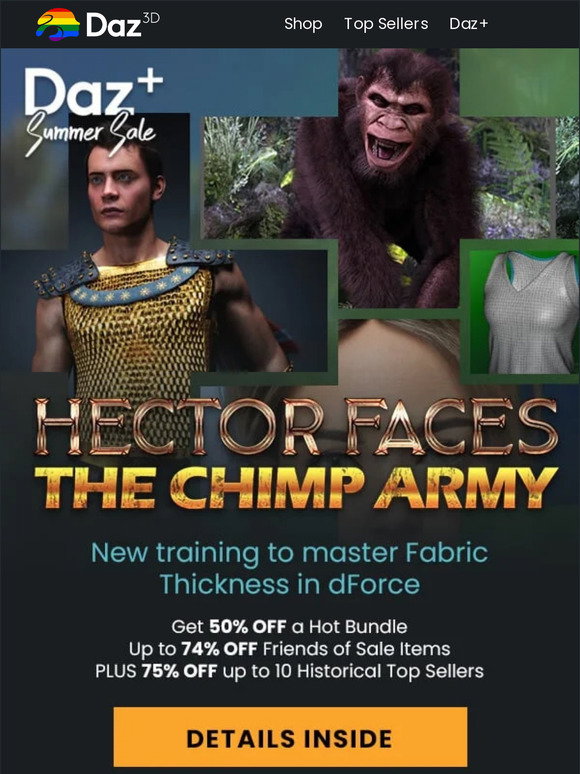 DAZ 3D: Hector faces the Chimp Army | Milled