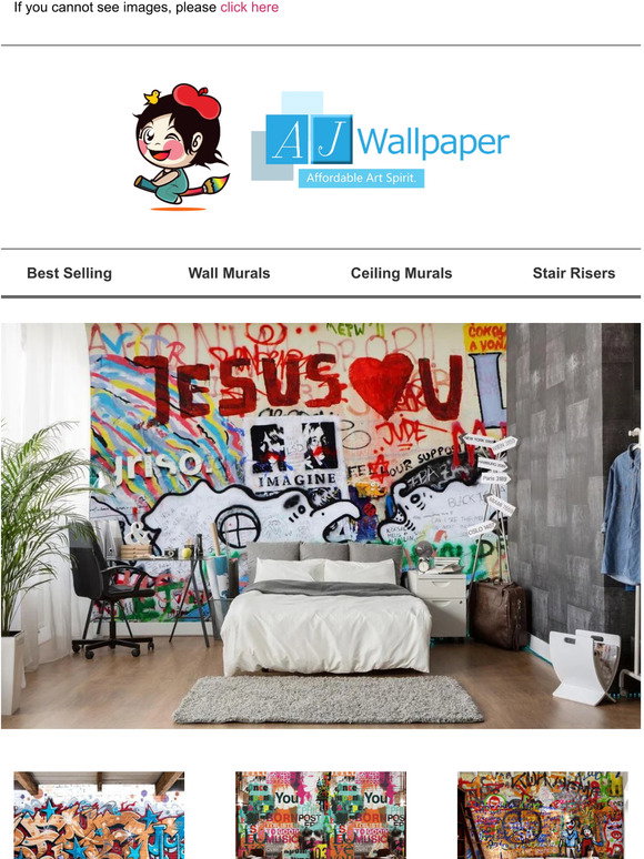 AJ Wallpaper: Create a statement wall with a cool graffiti wallpaper ...