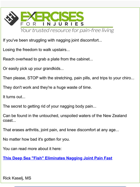 Exercises For Injuries: This Deep Sea "Fish" Eliminates Nagging Joint ...