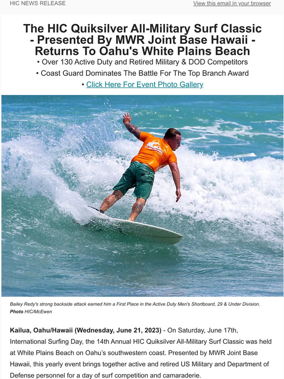 HIC Surf: 2023 HIC Quiksilver All-Military Surf Classic | Milled
