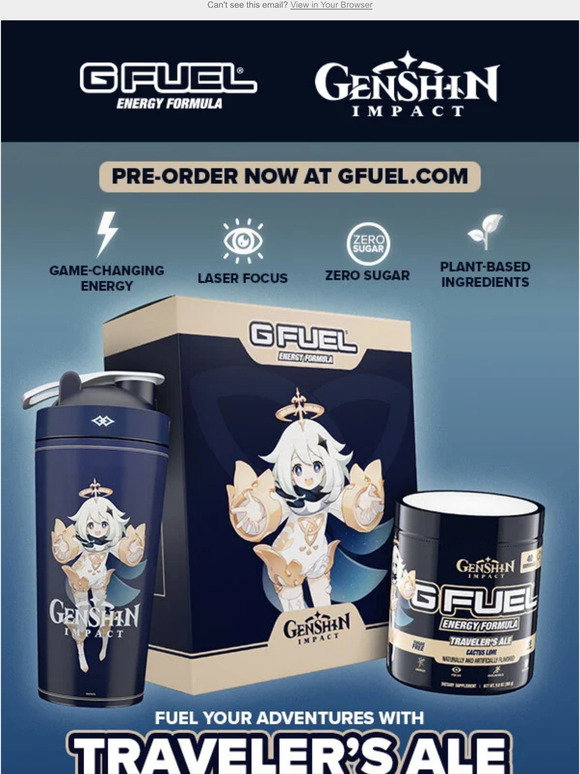 G FUEL: Genshin Impact Energy Traveler’s Ale is Here! 🌵🤤 | Milled