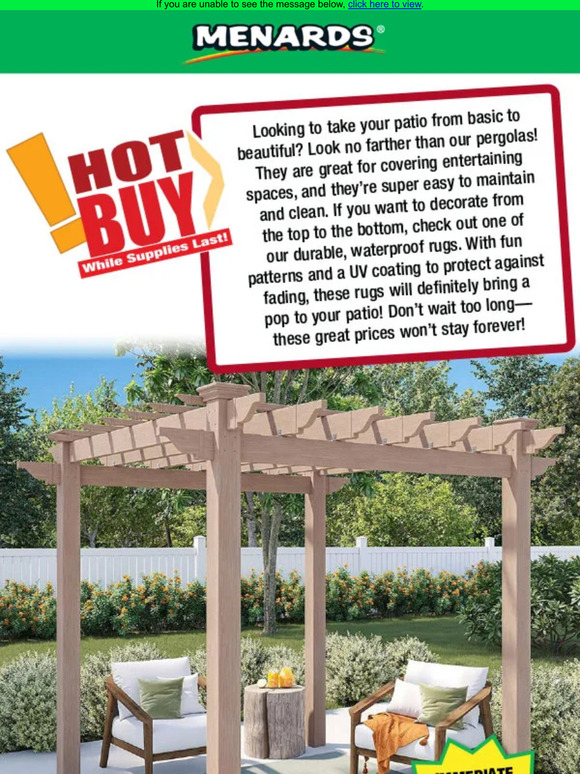 Menards: Pergola Kit ONLY $299! | Milled