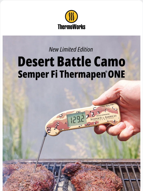 ThermoWorks: NEW Desert Battle Camo Semper Fi Thermapen ONE | Milled