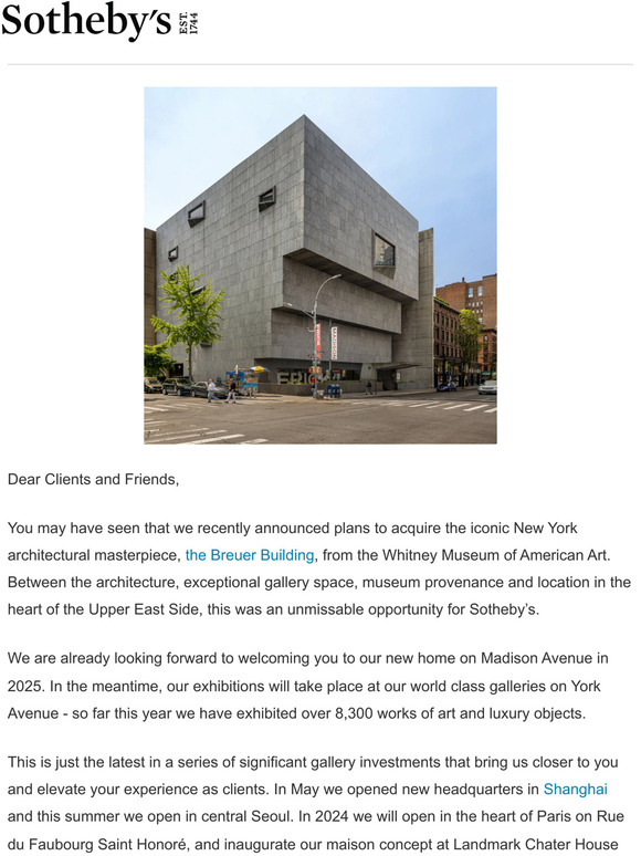 Sotheby's: Introducing the Breuer Building | Milled