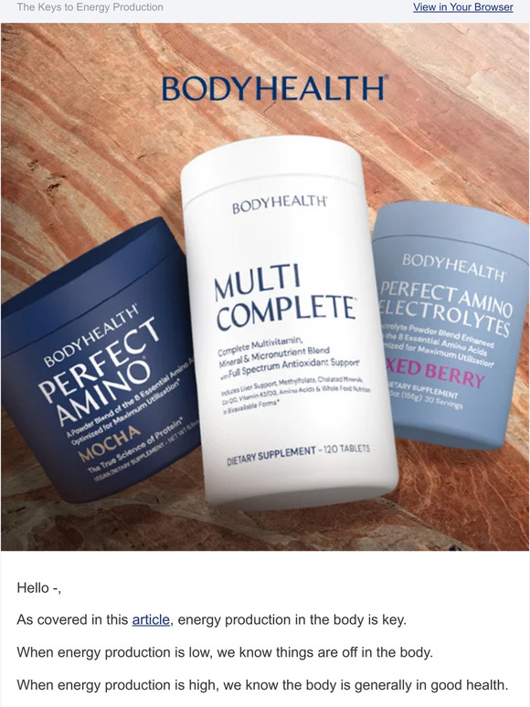 BodyHealth: Optimizing Energy in the Body | Milled