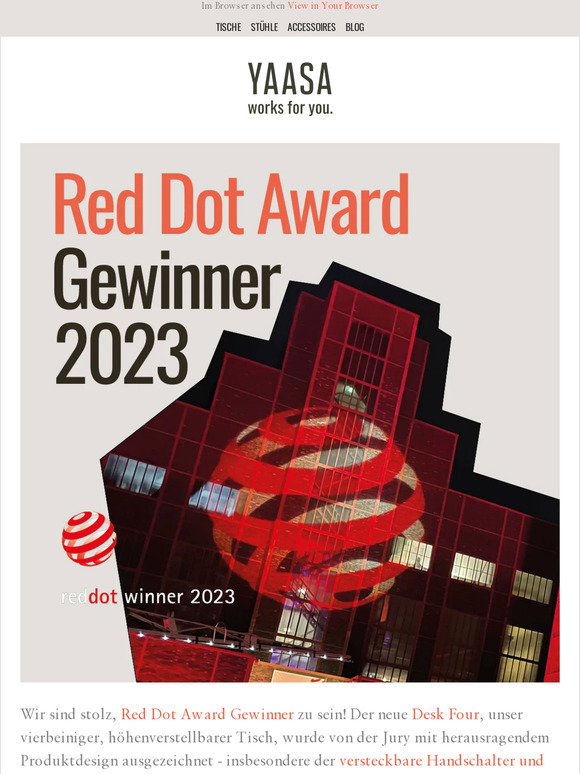 Yaasa: Yaasa ist Red Dot Design Award Gewinner 2023!🎉 | Milled