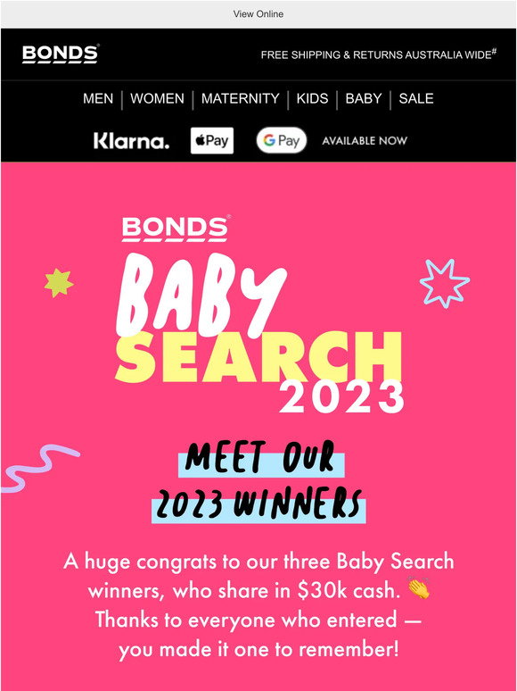 Bonds: Ta-da! Meet our 2023 Baby Search winners... | Milled
