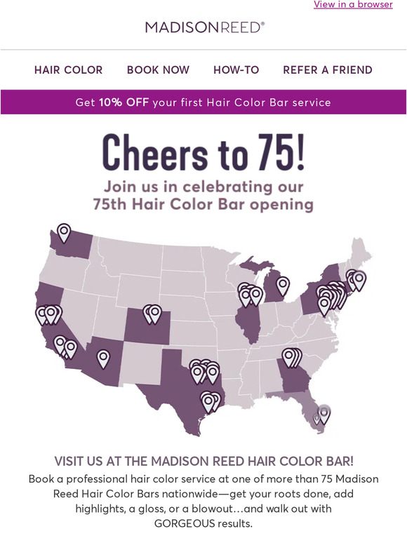 Madison Reed: 10% OFF your first Hair Color Bar service | Milled