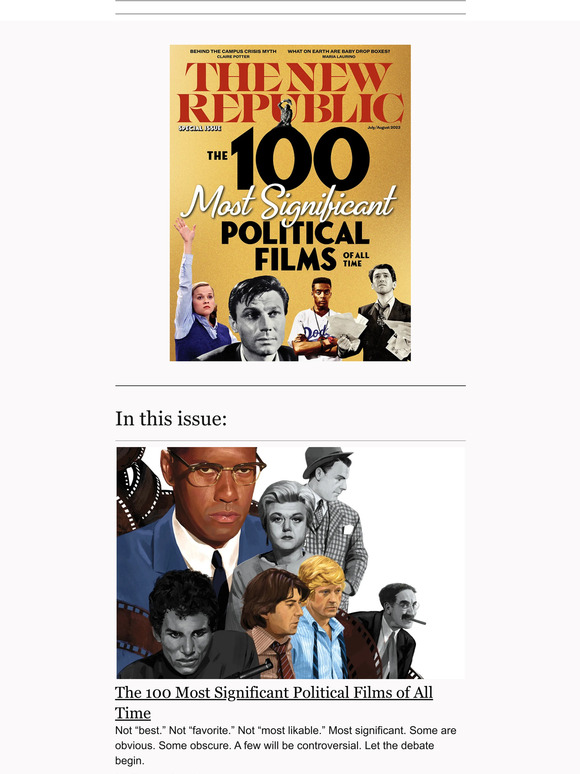 The New Republic: The 100 Most Significant Political Films of All Time ...