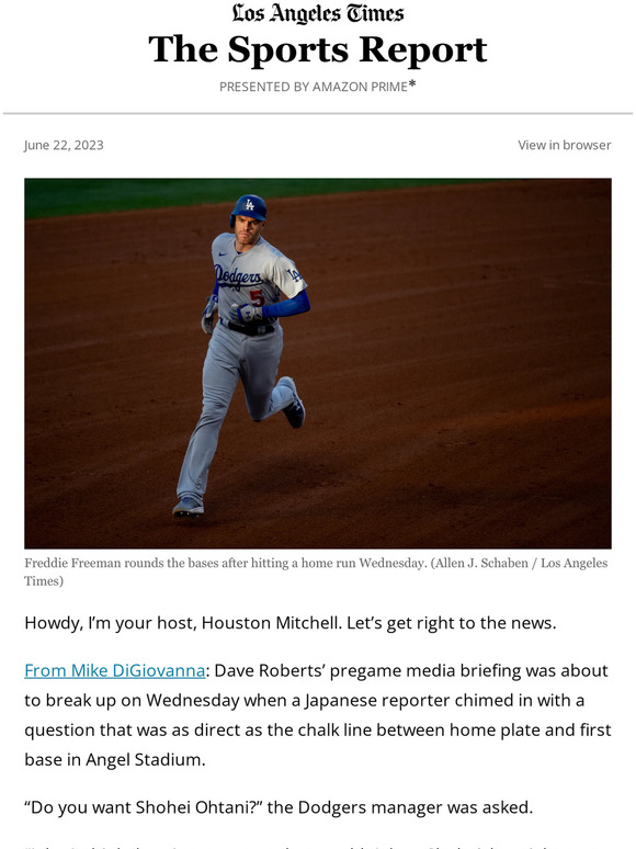 Los Angeles Times: The Sports Report: Seven Dodger relievers combine to ...