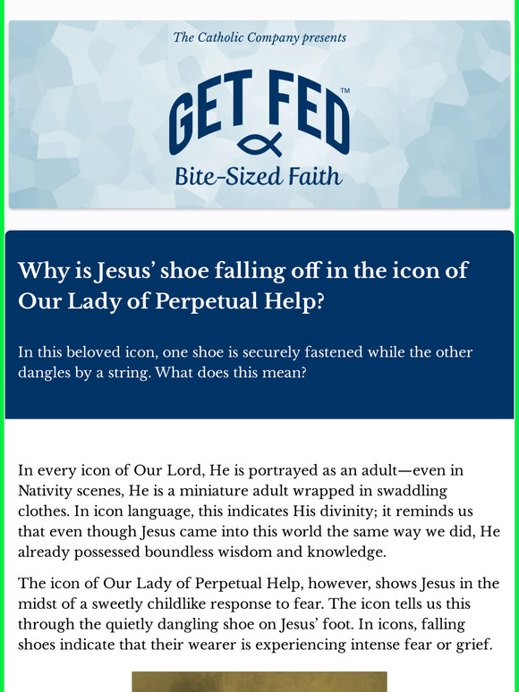 The Catholic Company: Why is Jesus’ shoe falling off in the icon of Our ...