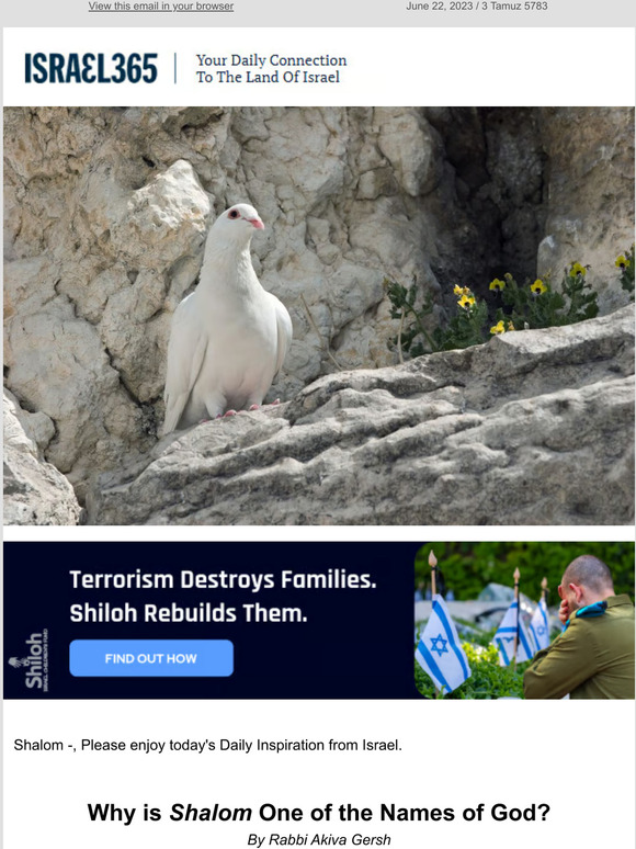 Israel365: Why is Shalom One of the Names of God? | Milled