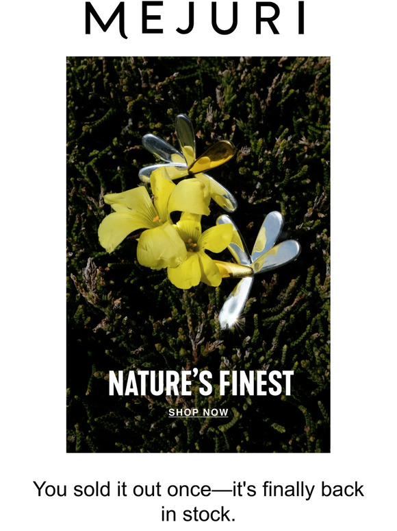 Mejuri: BACK IN: the Pressed Flower collection | Milled