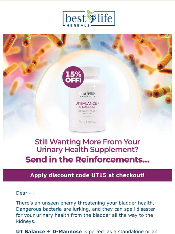 Best Life Herbals: Get 15% Off Urinary Tract Support with D-Mannose ...
