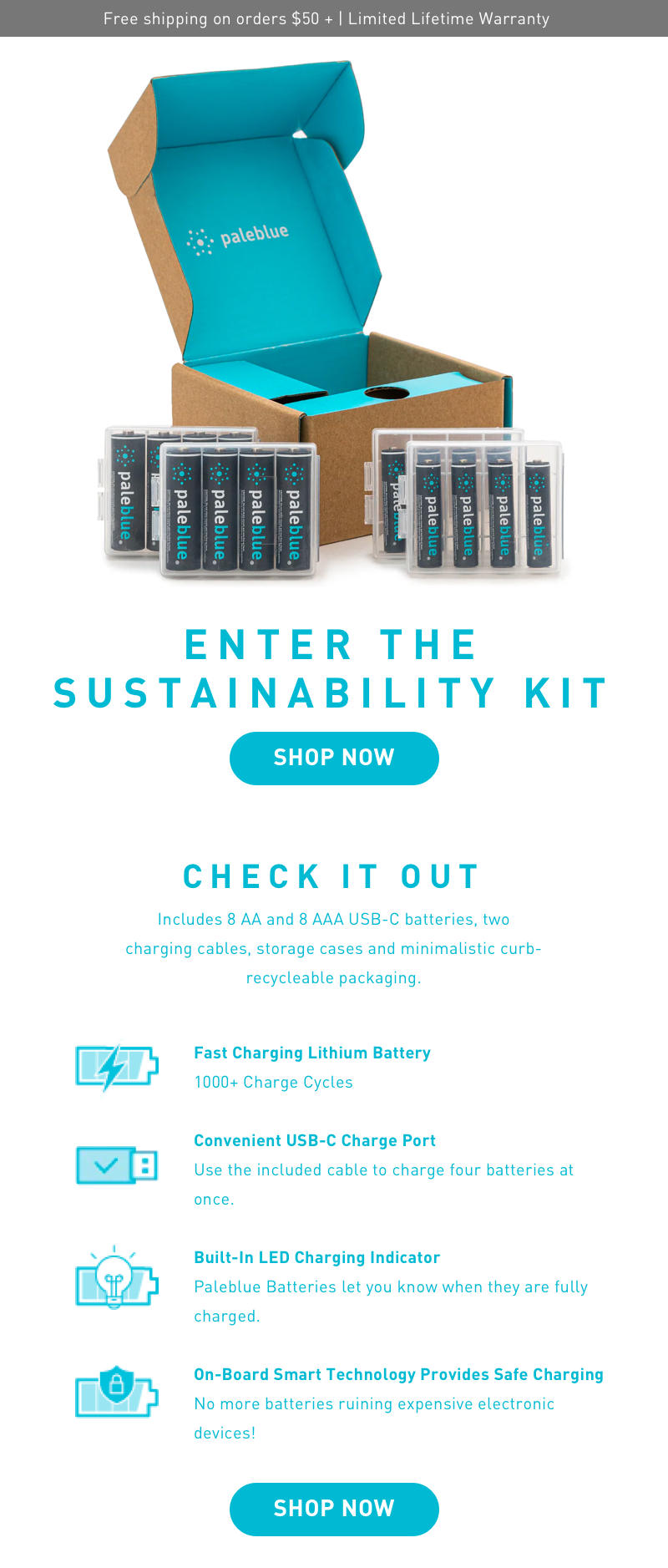 Pale Blue: Charge Faster with the Sustainability Kit | Milled