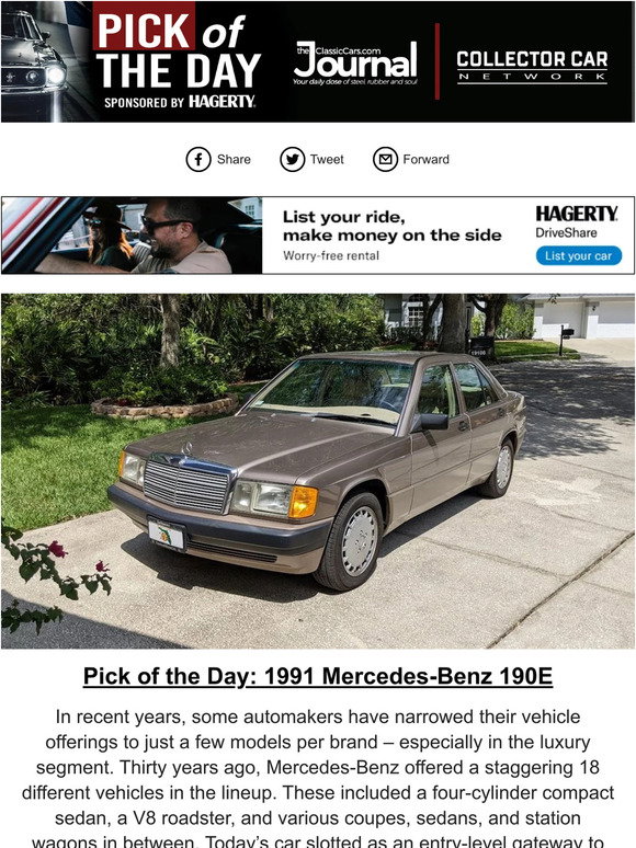 ClassicCars: Pick of the Day: 1991 Mercedes-Benz 190E | Milled