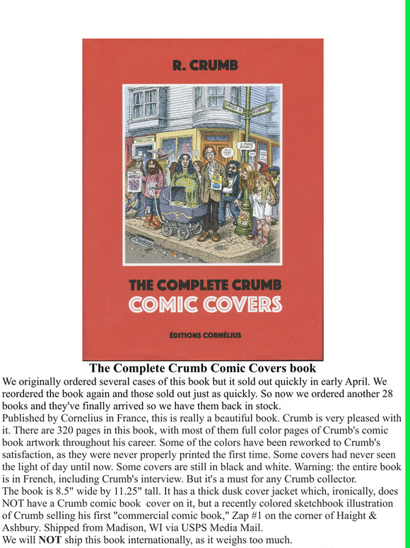 Crumb: The Complete Crumb Comic Covers book/ Short History of America ...