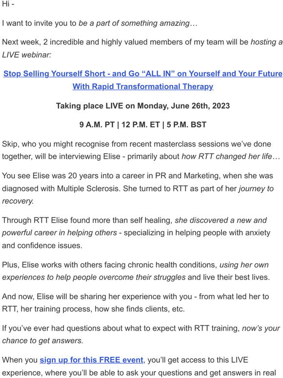 Marisa Peer: LIVE webinar - join FREE & End the Cycle of Self Doubt ...