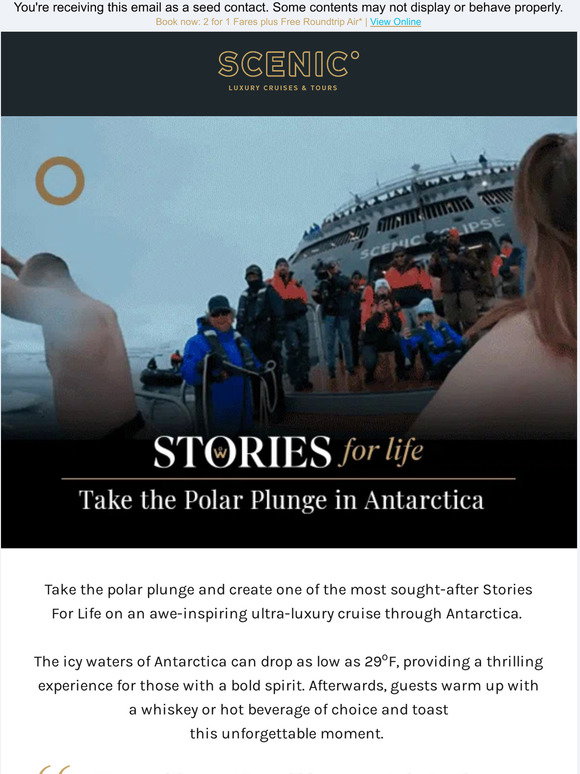 Scenic: Seed - Ready to take the Polar Plunge in Antarctica? | Milled