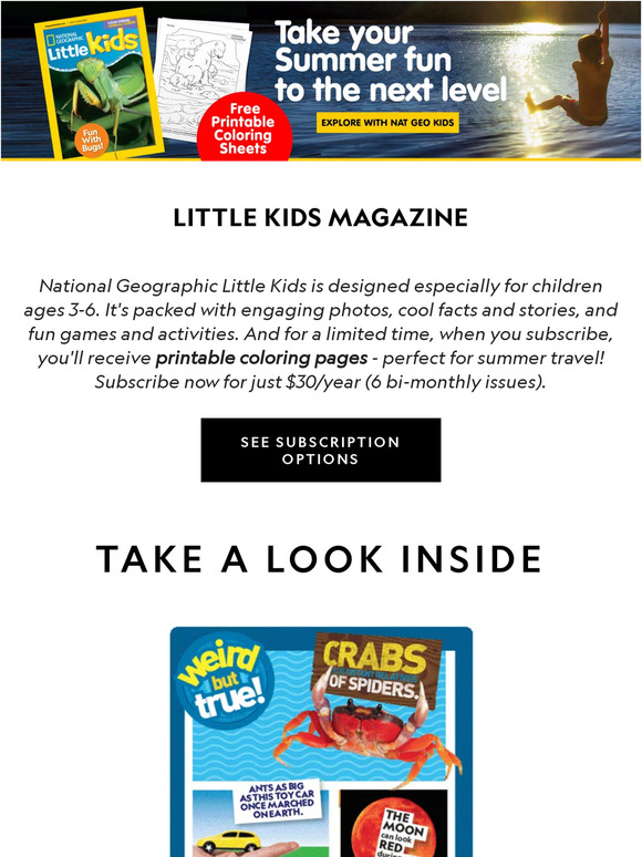 National Geographic: Get 6 issues of Nat Geo Little Kids + FREE ...
