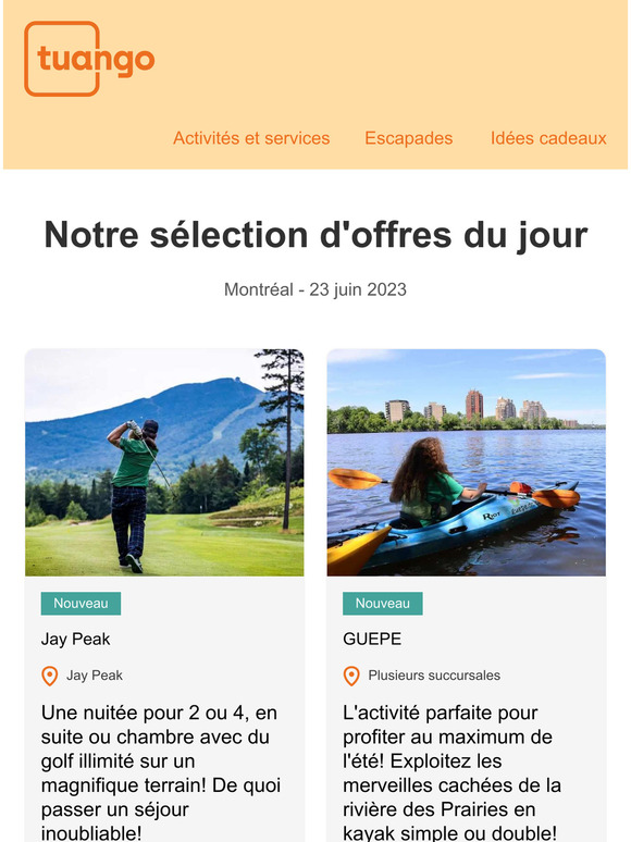 Tuango: Jay Peak Golf, GUEPE, Complexe Atlantide 🏊‍♀️ | Milled