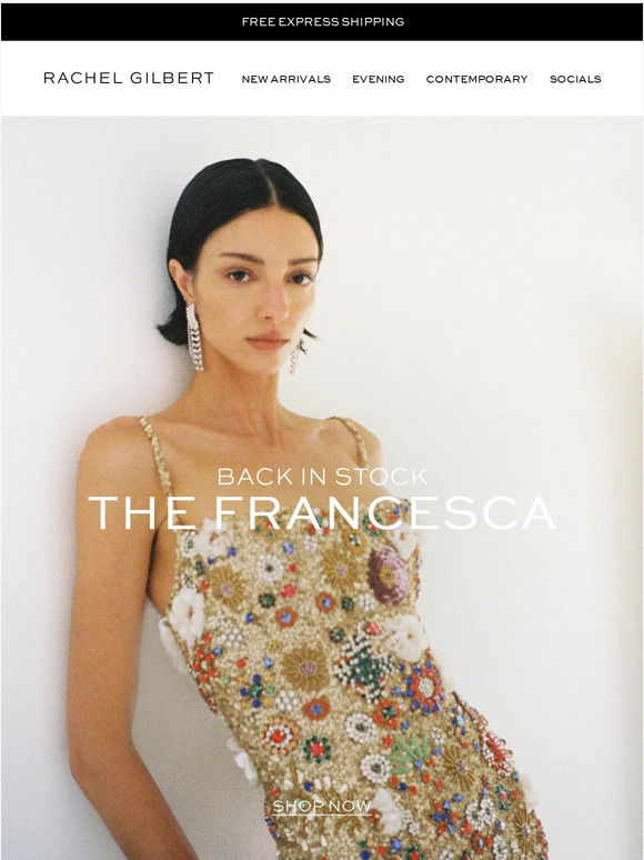 Rachel Gilbert: Back In Stock | The Francesca Gown | Milled