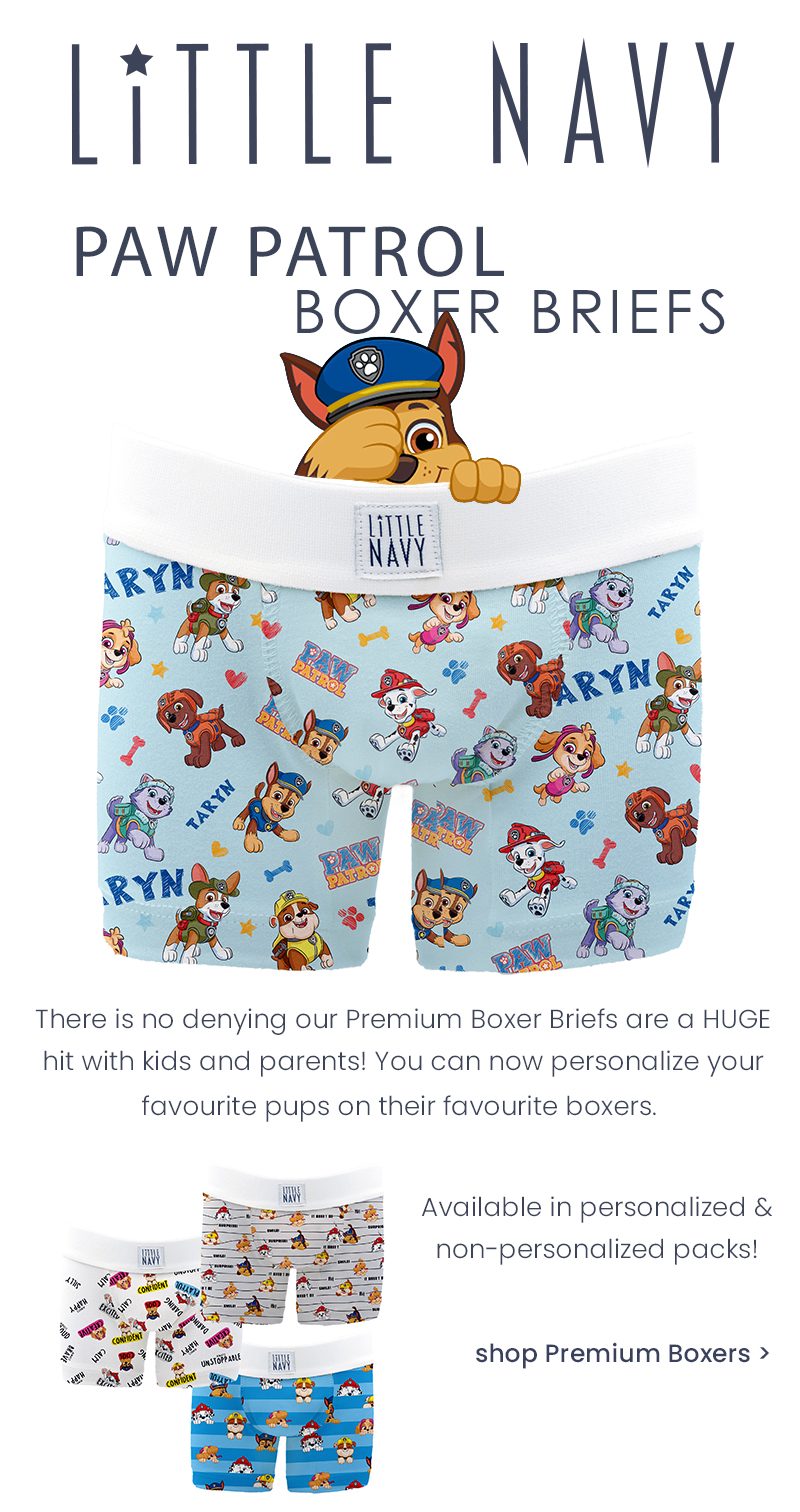 Little Navy: 🐾 PAW PATROL PREMIUM BOXER BRIEFS ARE HERE | Milled